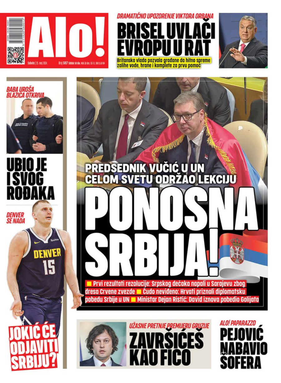 Novine: "Sada je jasno ko su pravi prijatelji Srbije"; "Amerika preti: Nestaće Srpska ako ode iz ...