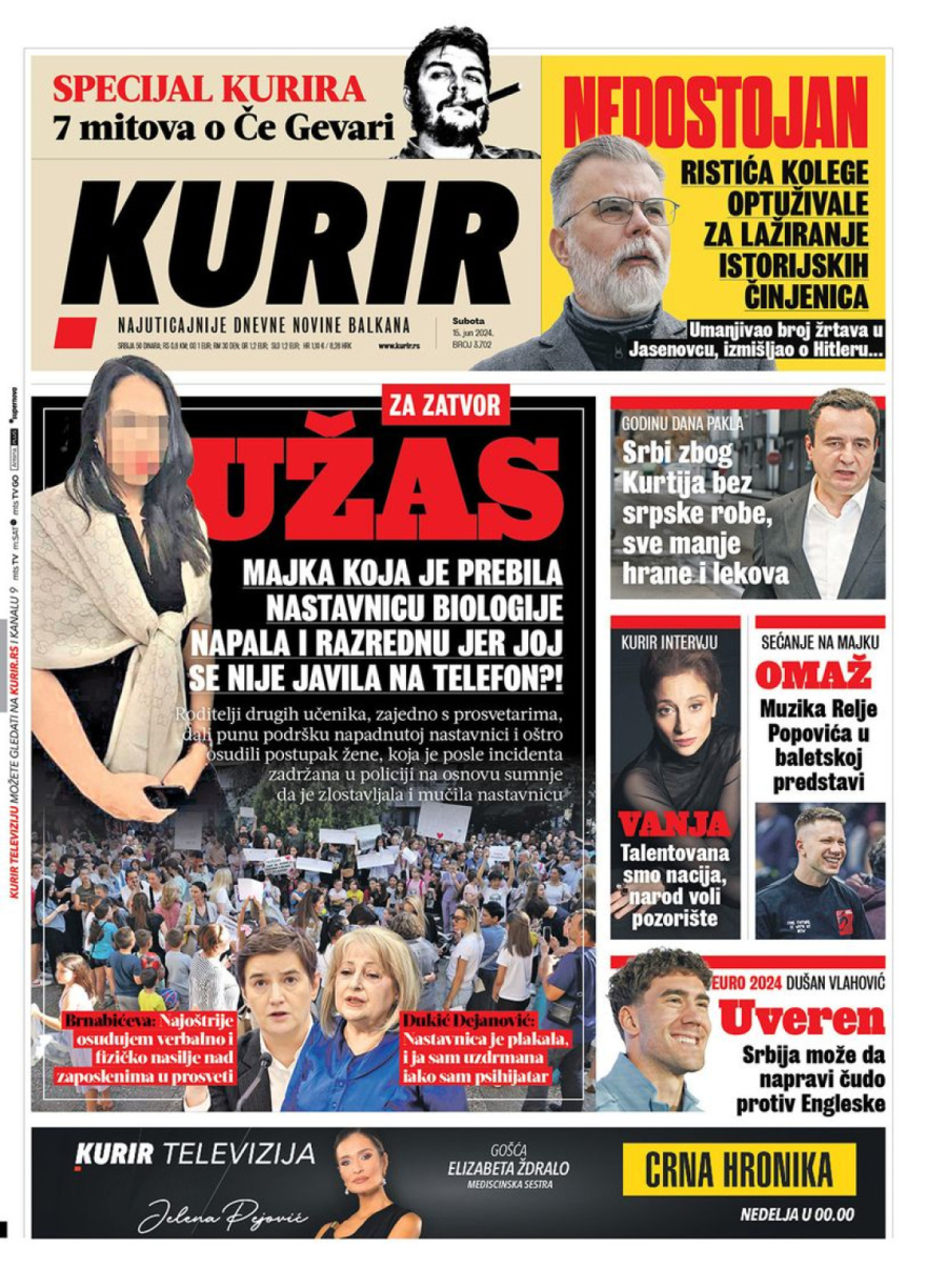 Novine: "Zašto su škole postale bojište"; "Tužilaštvo će tražiti ...