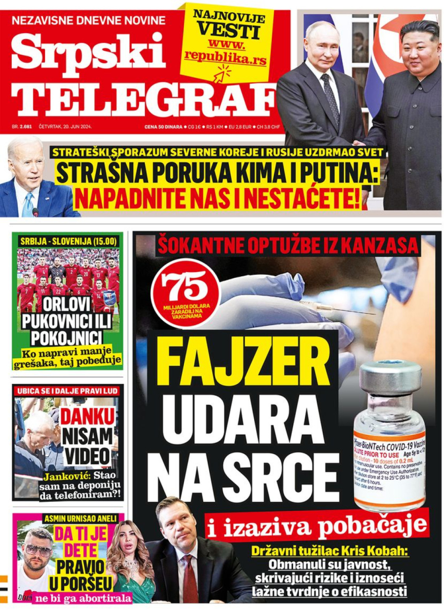 Novine: "Priština gasi ognjišta 150 srpskih porodica"; "Kurtiju nagrada ...