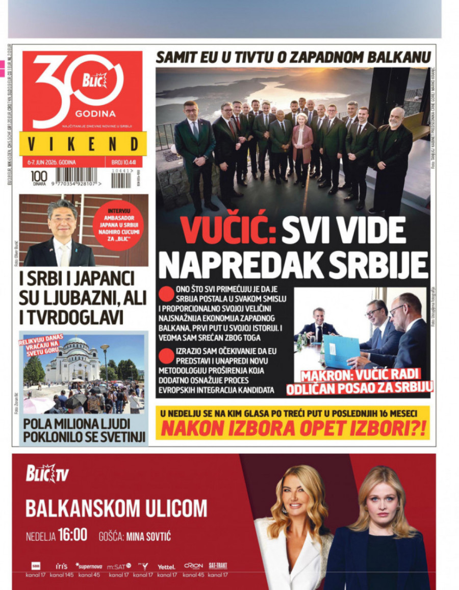Novine: "Redovi pred svetinjom i lov na vernike"; "Ovaj dan je za ...