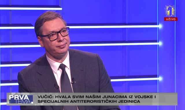 Vučić za TV Prva o haubicama: "Treba nam 30 minuta da preoremo celu njihovu bazu" - B92