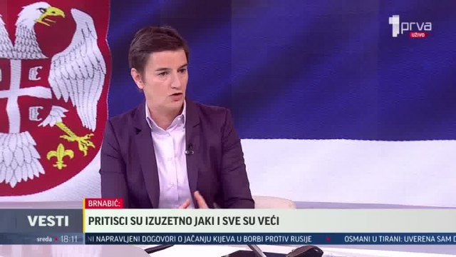 Ana Brnabić za TV Prva: Veliki diplomatski uspeh i velika hrabrost predsednika Vučića VIDEO - B92